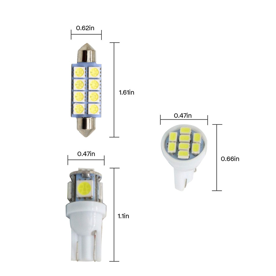 14x Universal LED Interior Lights Bulbs kit Car Trunk Dome License ...