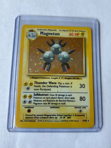 Magneton rare holofoil base set 9/102 1999 authentic pokemon card | eBay