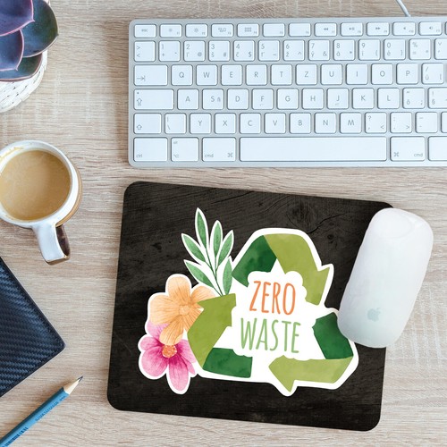 Love Zero Waste Mouse Mat Pad Recycle Reuse Sustain Earth Gift 24cm x ...