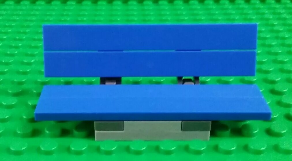 *NEW* Lego Park Bench Blue Seat Swivel Back for Minifigs Figures Figs x ...
