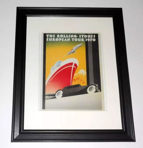 Large Framed Rolling Stones European Tour 1970 Poster, Beautiful! 24" x ...