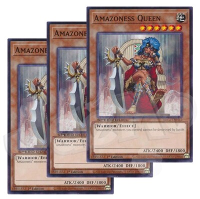 Yugioh - Amazoness Queen x 3 - 1st Edition NM - Plus Free Holo Card | eBay