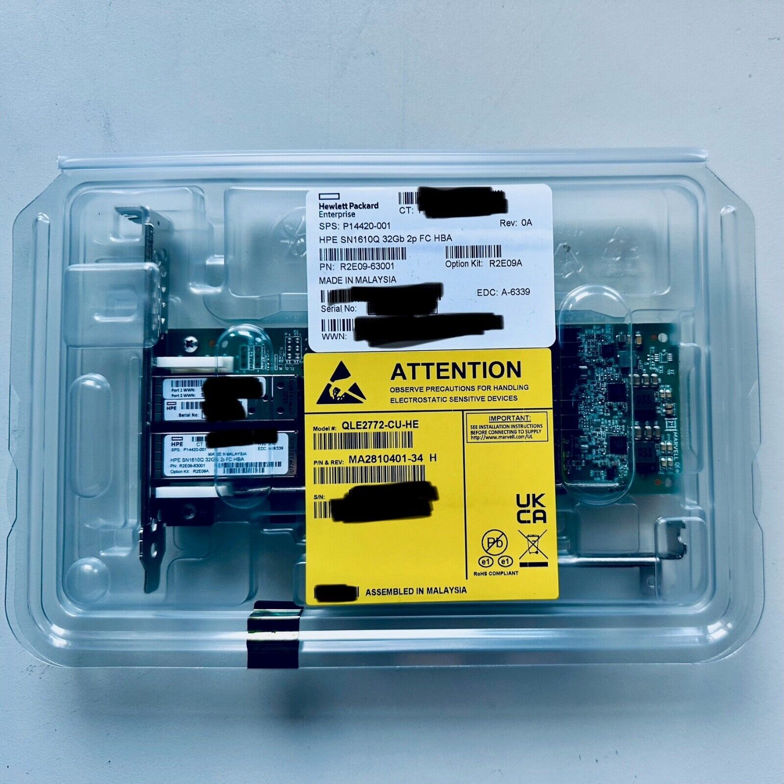 HPE SN1610Q 32Gb 2‑port Fibre Channel Host Bus Adapter QLE2772 R2E09A ...