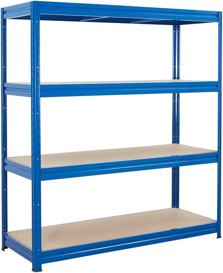 BiGDUG Heavy Duty Garage Shelving Unit - 177cm Height - 4 Tier Blue ...