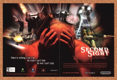 Original 2003 Second Sight PS2 Vintage Print Ad - Video Game Promo Wall ...