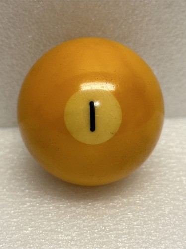 Vtg Billiard Ball Pool Snooker # 1 Yellow Solid Replacement Aprox. 2 1/ ...
