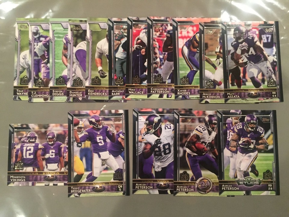 2015 Limited Release Super Bowl 50 Logo Topps Football Card Team Set ...