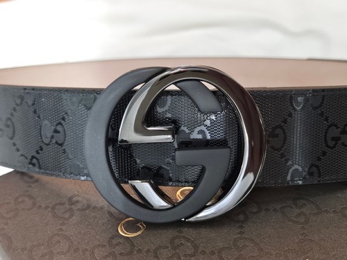 Authentic GUCCI Black Imprime Monogram Belt Black GG Sz 32/34 | eBay