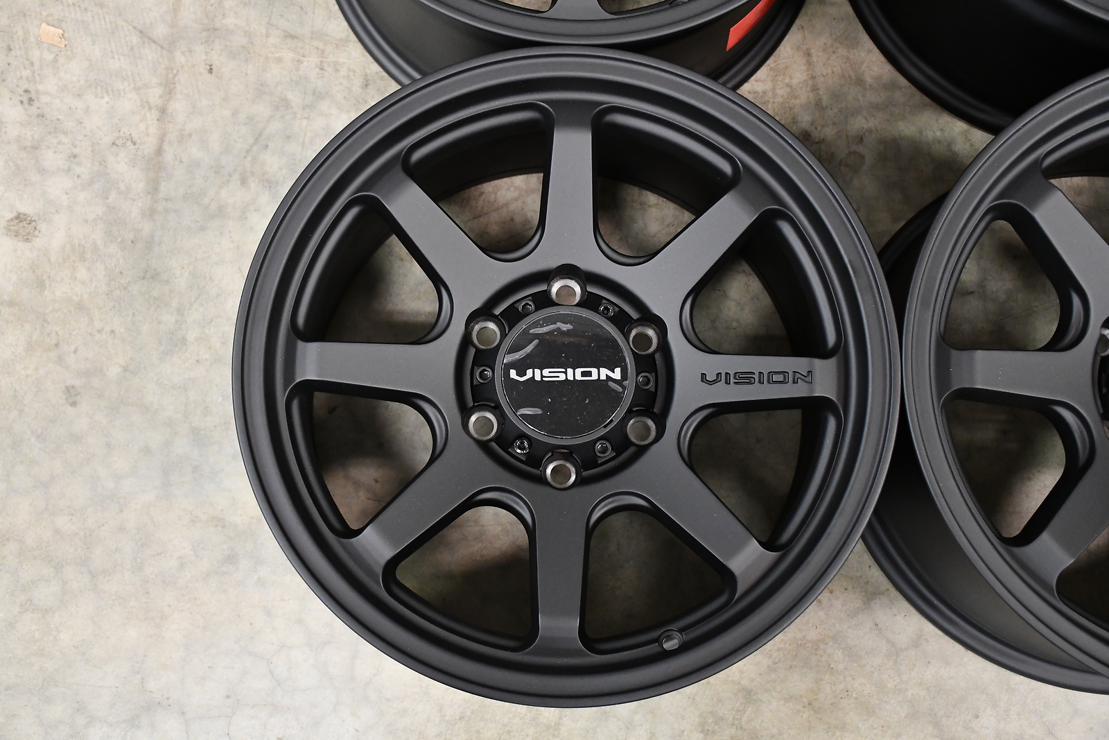 Set 4 16" Vision Off-Road 351 Flow Satin Black Wheels 16x8 6x5.5 Truck ...