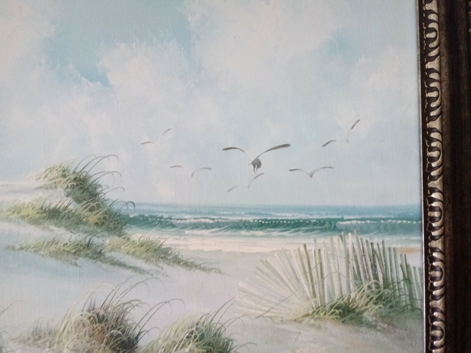 Original Oil_on_Canvas by Neil Adamson Painting Beach Grassy Dunes and ...