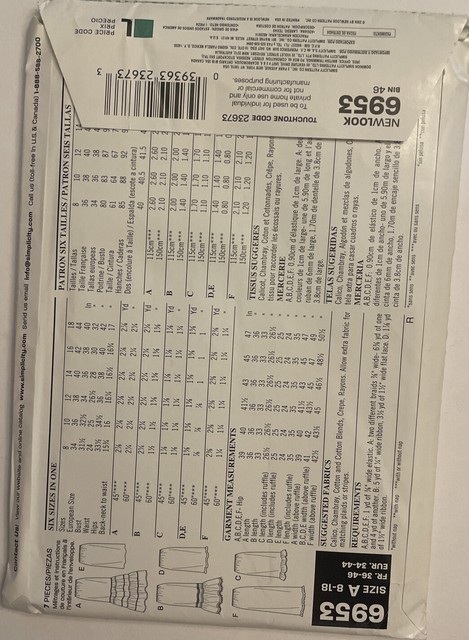 Simplicity LOOK 6953 Misses Skirt Sewing Pattern Sz 8-18 Uncut for sale ...