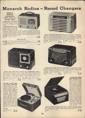 1952 PAPER AD Monarch Radio Record Changer AC/DC Phonograph ...