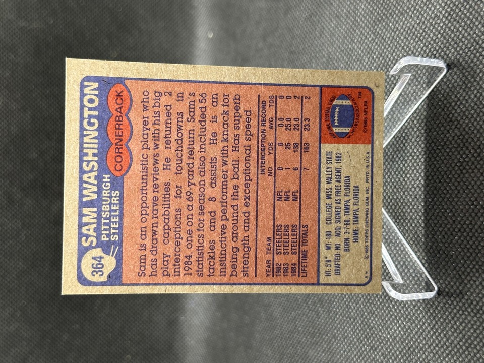 Sam Washington 1985 Topps #364 | eBay