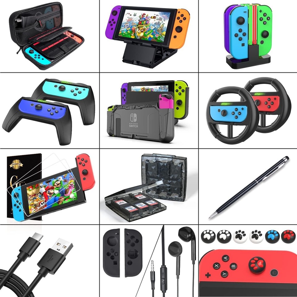 Nintendo Switch Accessories Bundle, Kit with Carrying Case, Screen ...