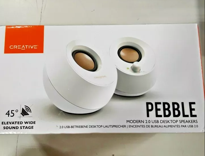 Creative Pebble Modern 2.0 USB Dual Desktop Speakers 45* Wide ...