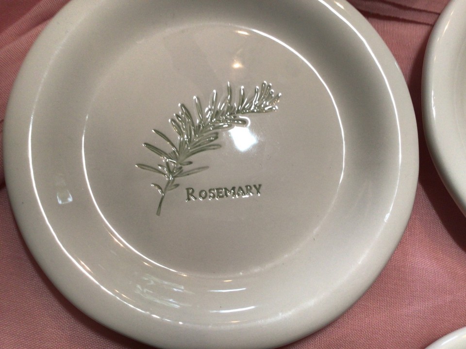 William Sonoma Culinary Herb Collection Embosse Appetizer Plates in ...