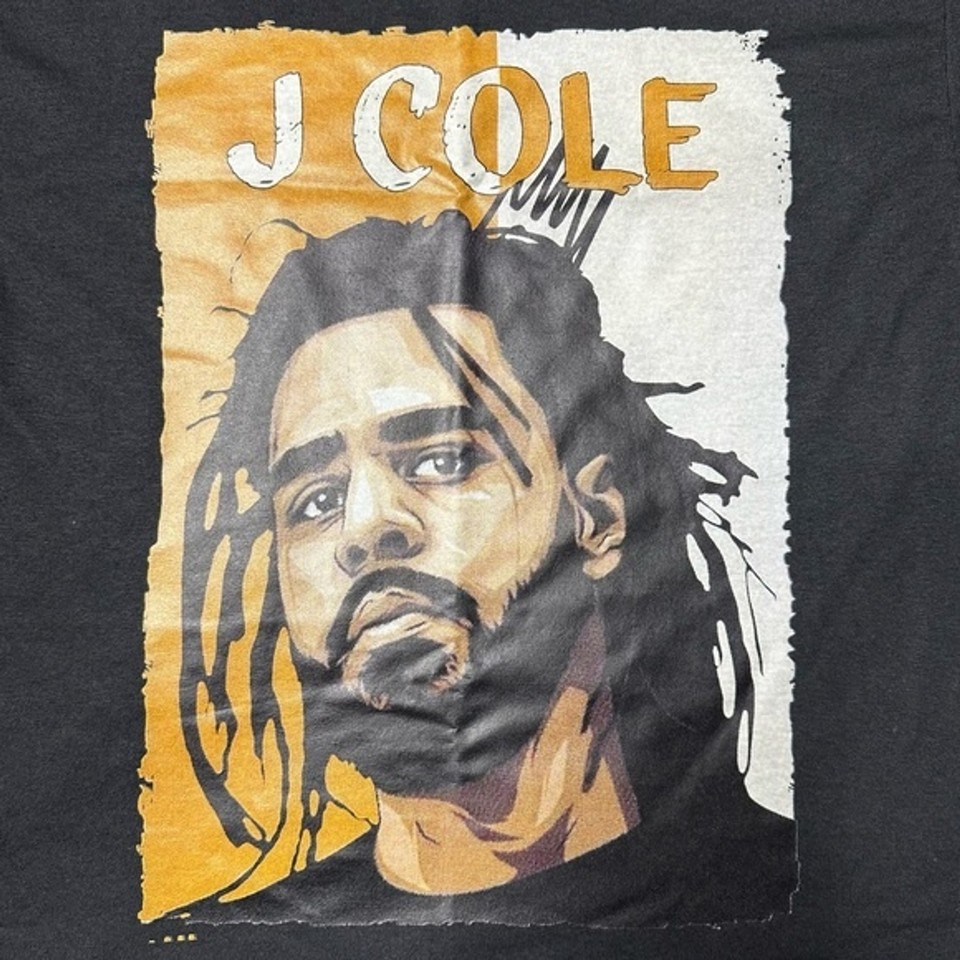 NWOT J Cole Portrait Rap Icon Graphic {Jerzees} T-Shirt Black Unisex M ...