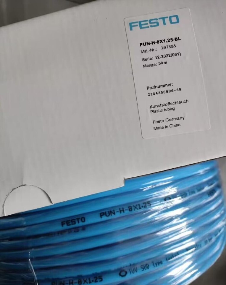Festo PUN-H-8X1.25-BL 197385 50m Pneumatic Hose New PUNH8X1.25BL | eBay