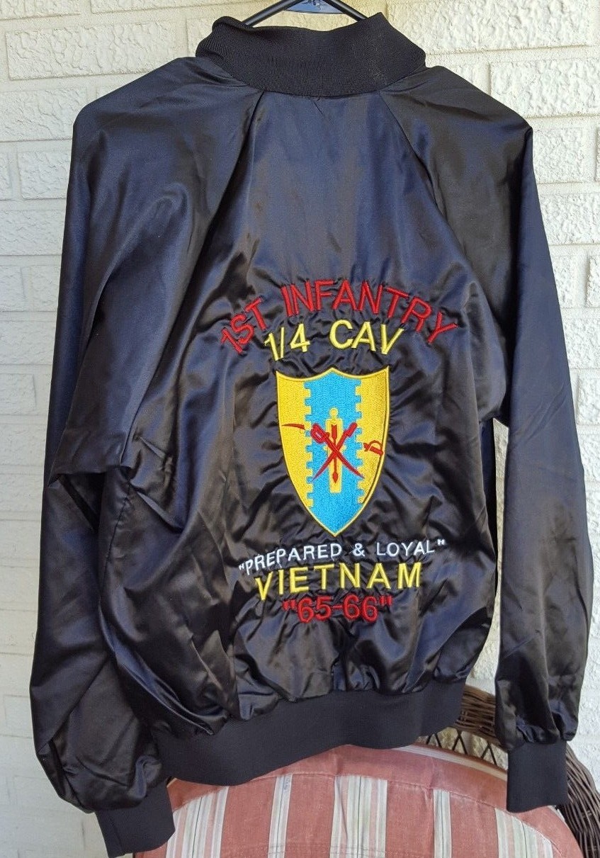 "1/4 QUARTER CAVALRY " Embroidered Satin Baseball Style Jacket BIG RED ...