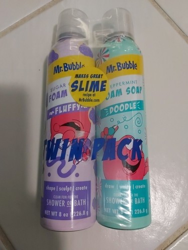 New Sealed Mr. Bubble Foam Soap - Twin Pack Sugar Cookie And Peppermint ...