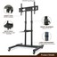 Mobile TV Stand Rolling TV Cart with Wheels for 32-70 inch Flat/Curved ...