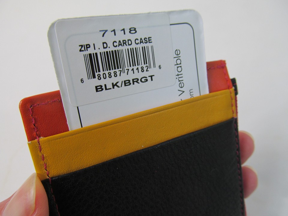 Debit Credit Card Holder Wallet Insert RFID Blocking W/ Zipper Pocket ...