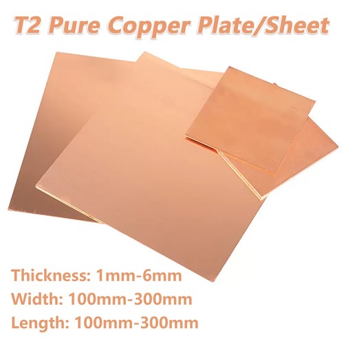 99.9% T2 Pure Copper Plate/Sheet Copper Solid Metal Foil Panel ...