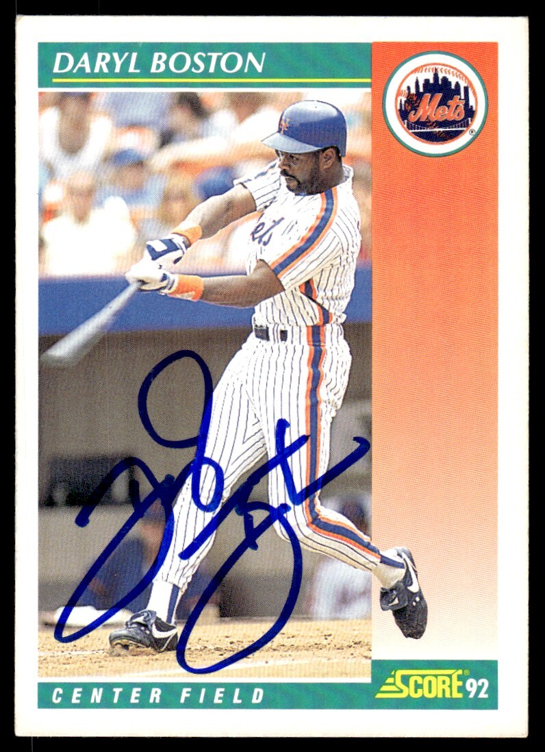 1992 Score Baseball Daryl Boston Auto New York Mets #276 Signed | eBay