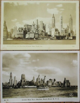 New York City, NY Skyline 1930s Pair Realphoto Postcards, NYC RPPC | eBay