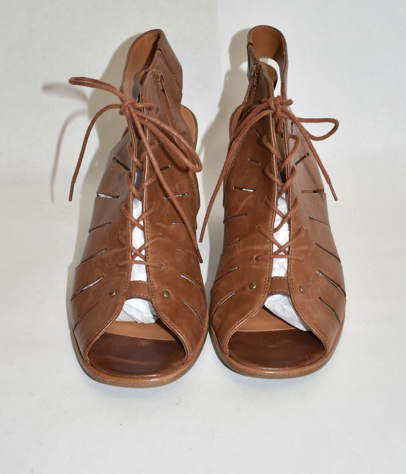 $375 PAUL GREEN Cosmo Peep Toe Sandal LEATHER BOOTIE CAYANNE CUOIO 10 ...