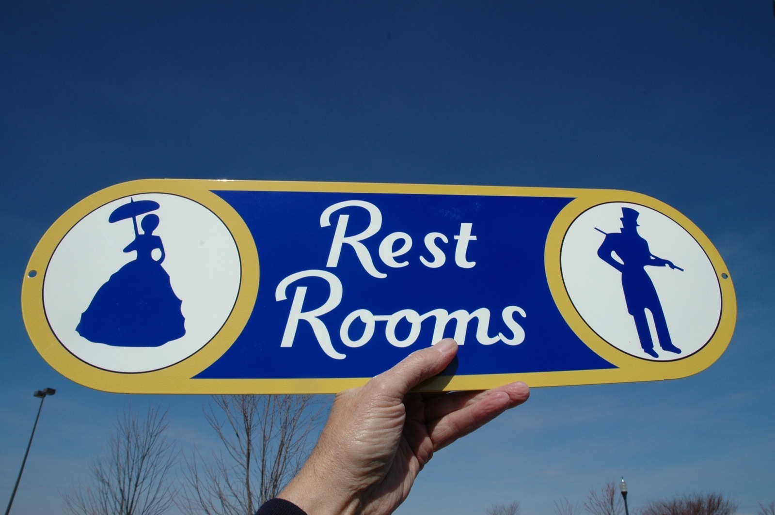 OLD STYLE 2 FT SUNOCO GULF EXON SHELL AMOCO STATION RESTROOM STL SIGN ...