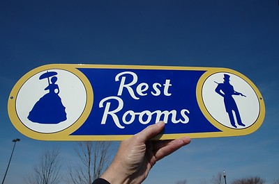 OLD STYLE 2 FT SUNOCO GULF EXON SHELL AMOCO STATION RESTROOM STL SIGN ...