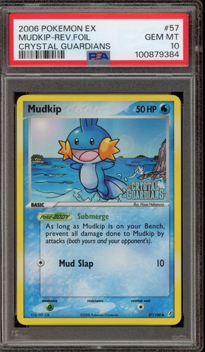 Pokemon Mudkip EX Crystal Guardians Reverse Holo #57 PSA 10 Gem Mint | eBay