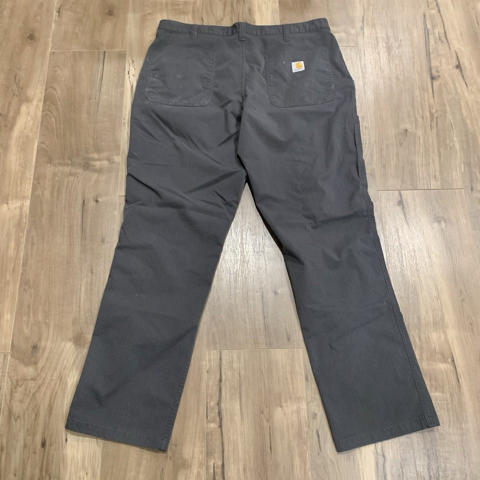 Carhartt Men's Carpenter 74533-33 Pants 36X32 Grey Ripstop Relaxed Fit ...