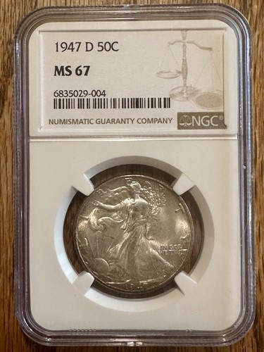 1947-D Walking Liberty Half Dollar 50C Coin - Certified NGC MS67 ...