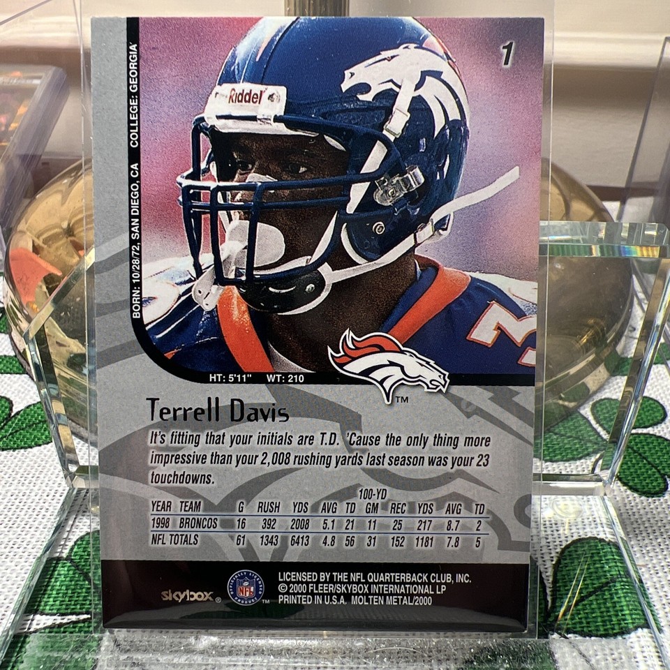 1999 SkyBox Molten Metal Football Card #1 Terrell Davis | eBay