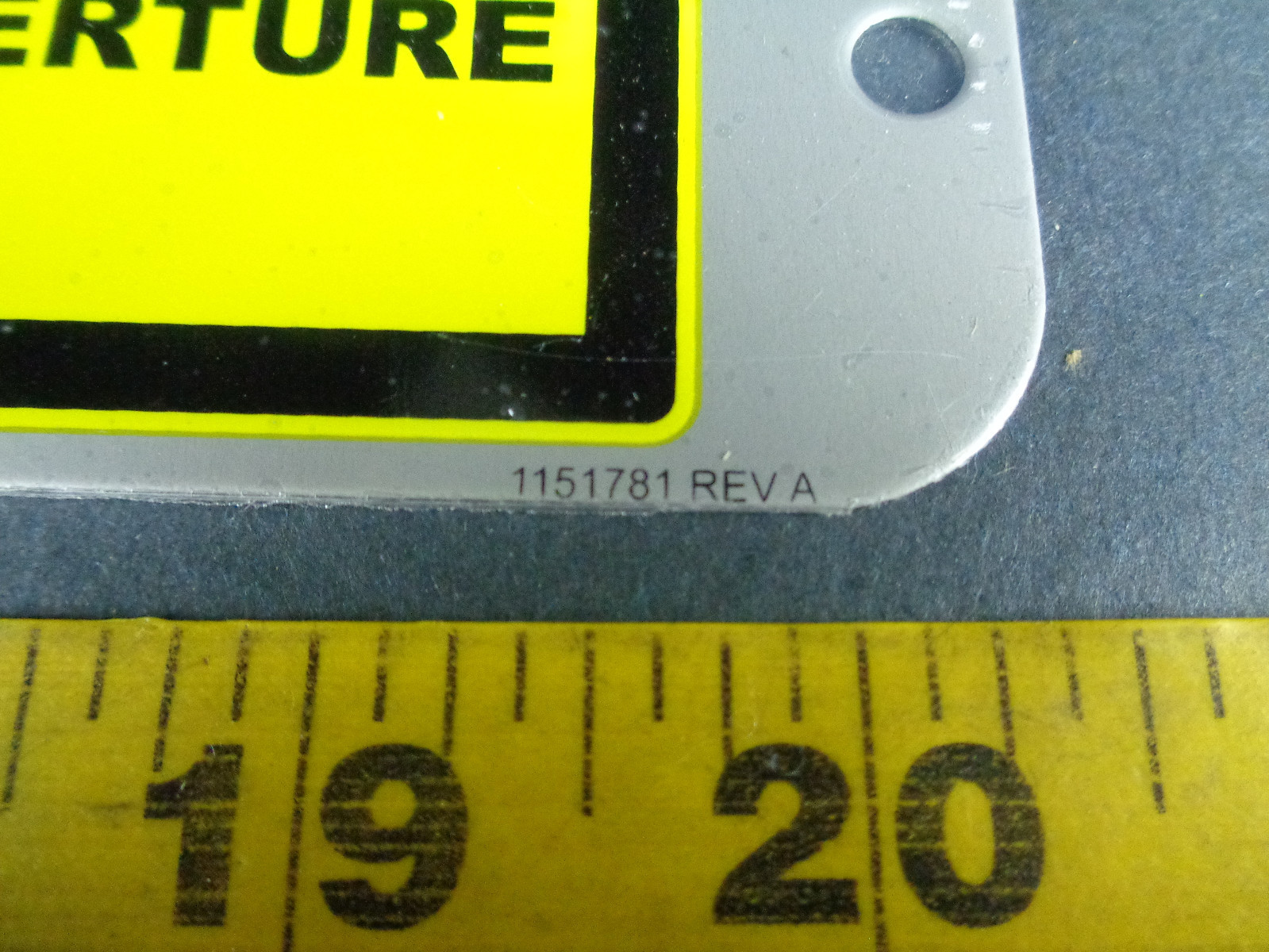 Lot of 2 "Laser Aperture" Label with Metal Bracket 5" x 2" 1151781 Rev ...