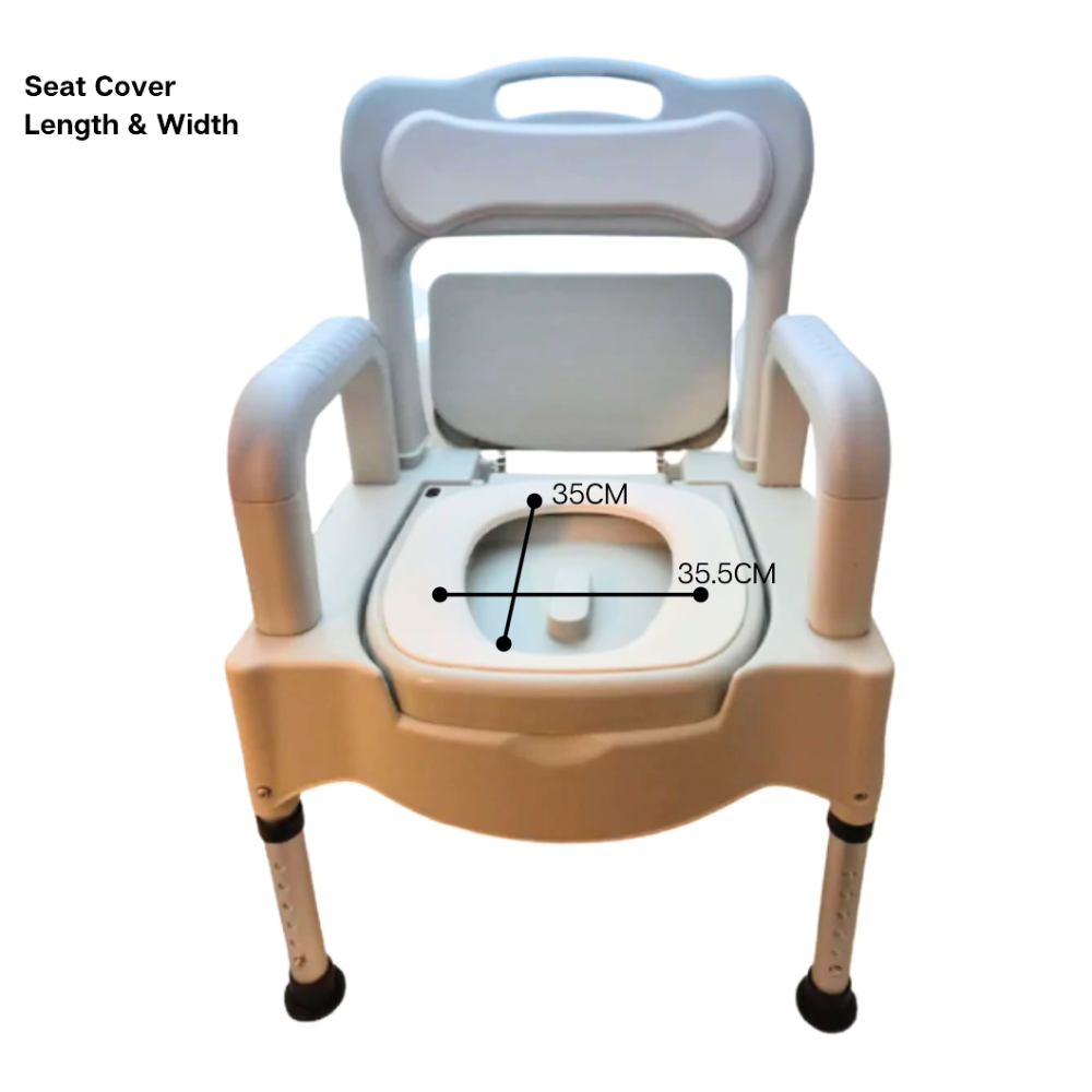 Commode Bedside Chair Adjustable Toilet Chairs with Bucket FREE ...