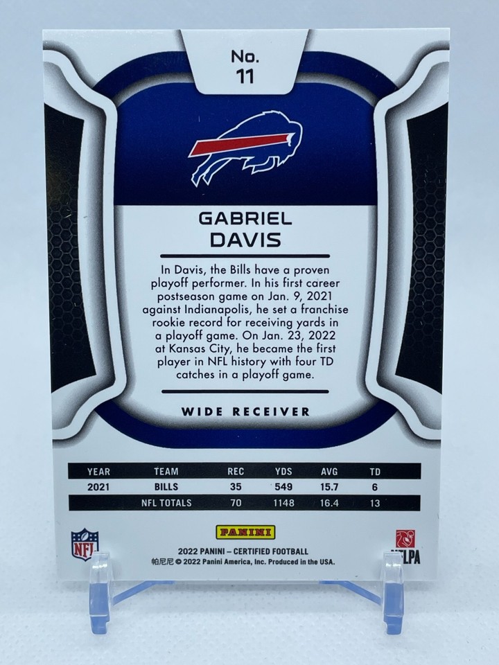 2022 Gabriel Davis Panini Certified Mirror /349 Buffalo Bills #11 | eBay
