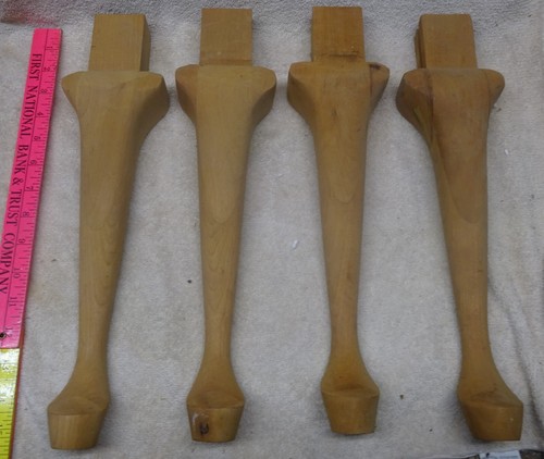 * Vintage HARDWOOD Victorian - Table Leg SET - 15 5/8 inch - QUEEN ANNE ...