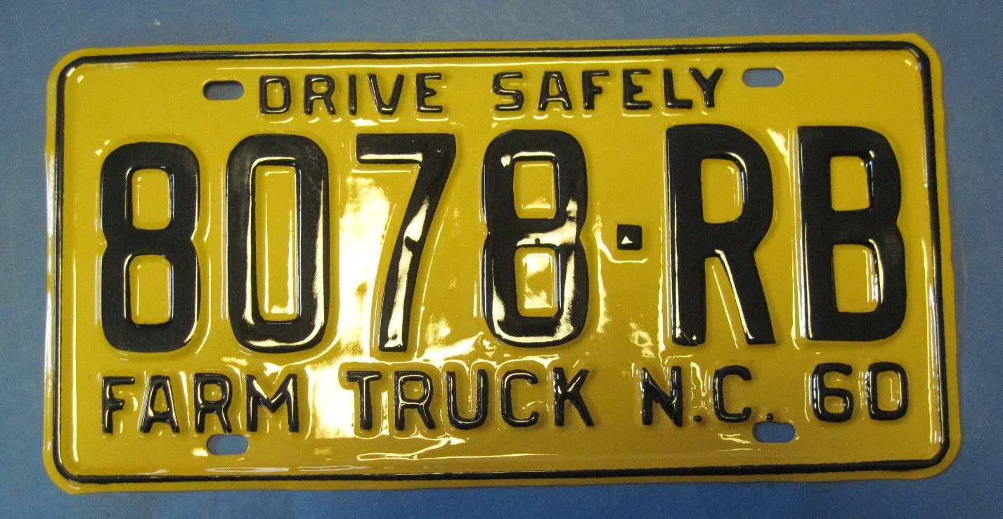 1960 North Carolina Farm truck License Plate professionally restored | eBay