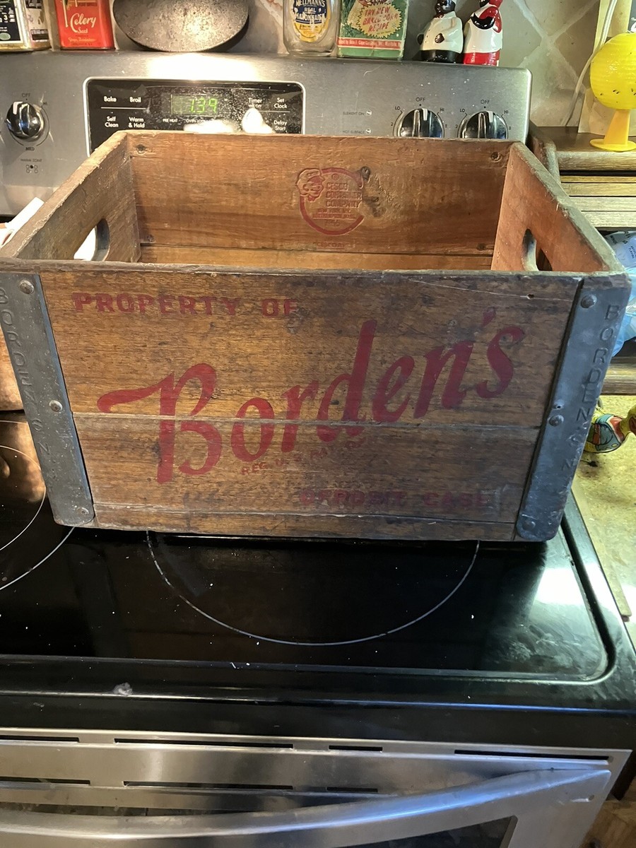 Wood Crate Vintage Bordens