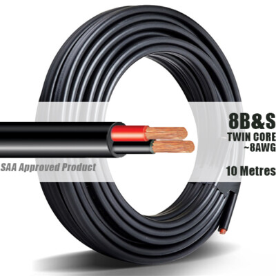 TWIN CORE WIRE 8 B S 8B&S 8BS 10M Meter 2 CORE AUTOMOTIVE BATTERY ...