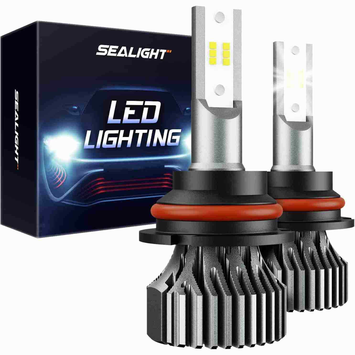 SEALIGHT 9004 HB1 High/Low Beam LED Headlight Bulbs 60W 6000K White ...