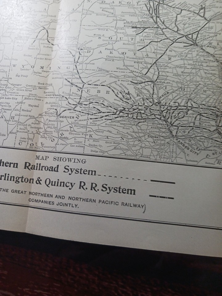 1906 Train Route Map GREAT NORTHERN RAILROAD SYSTEM all Railroad Lines ...