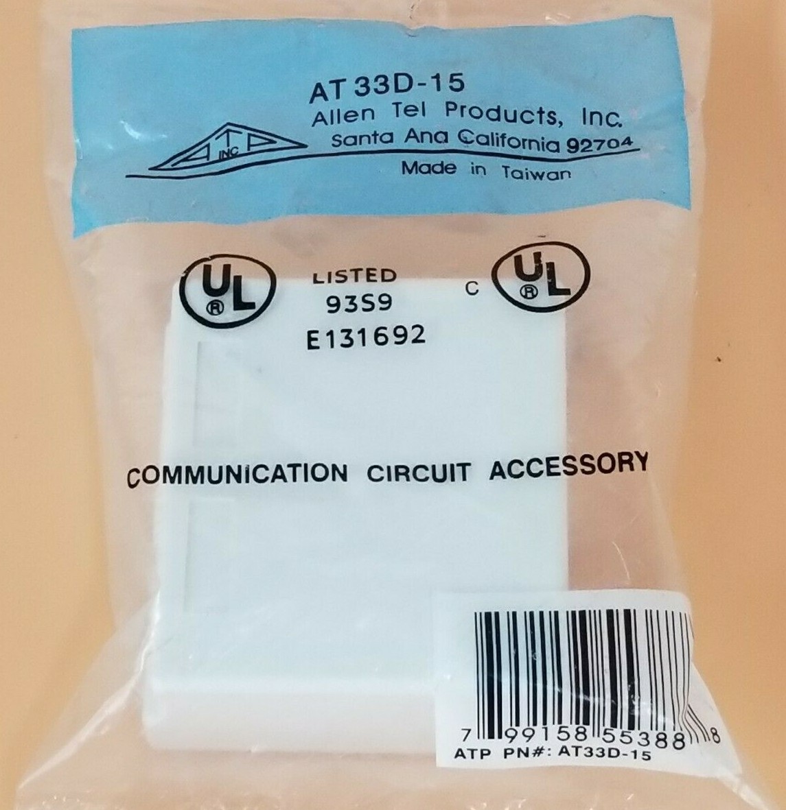 NEW IN BAG ALLEN TEL PRODUCTS AT33D-15 COMMUNICATION CIRCUIT ACCESSORY ...