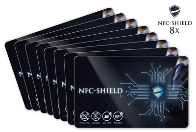 8x NFC Shield Card - RFID & NFC Blocker Karte für EC & Kreditkarten ...