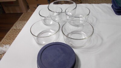 Pyrex 7201 Glass Bowls Storage 1qt 1.75qt and 2c Containers (set of 3 ...