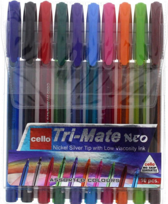 Coloured Ballpoint Pens, Tri-Mate Medium Point Biros Multipack Pens | 1 ...