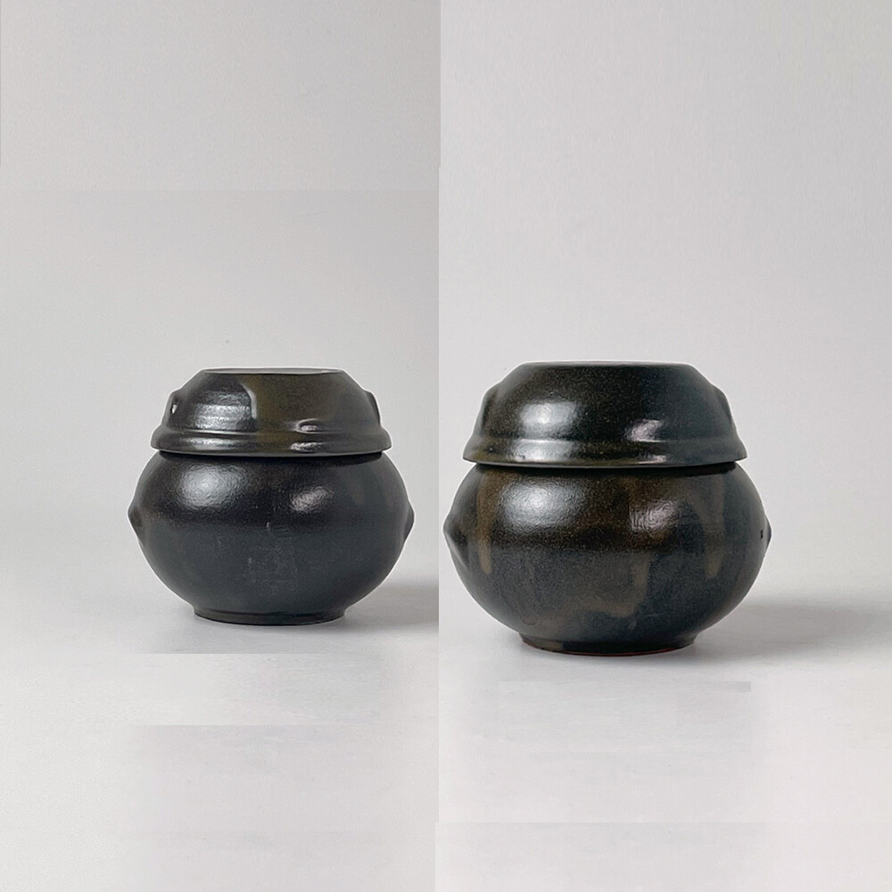 Korean Mini Clay w/Lid Pottery Pot Jar ONGGI Hangari for Fermenting ...